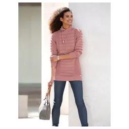 Longpullover Casual Looks "Longpullover", Damen, Gr. 42, rot (rosenholz), 50% Baumwolle, 50% Polyacryl, unifarben, Pullover