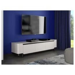 Lowboard FORTE "VodolTV-Board, TV-Schrank", beige (sand, schwarz), B:204,9cm H:49,1cm T:44,8cm, Spanplatte, Sideboards, TV Board, Soft Close, Stauraum