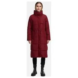 Wintermantel Navahoo "Der Wahnsinn 14", Damen, Gr. XL (42), rot (bordeaux), Obermaterial: 100% Polyester. Futter: 100% Polyester. Wattierung: 100% Polyester, gerade ca. Mitte Knie, hoch geschlossener Ausschnitt, &Auml;rmel ohne &Auml;rmelschlitz Rippstrickb&uuml;ndchen, M&auml;ntel Wintermantel, Damen Steppmantel mit Taillenzugband