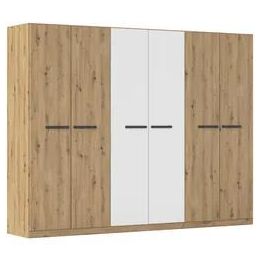 Drehtürenschrank Rauch "Kleiderschrank Schrank Garderobe Garderobenschrank Stauraumwunder MODI", weiß (eiche artisan, weiß), B:271cm H:210cm T:54cm, Holzwerkstoff, Schränke, optional mit Spiegel MADE IN GERMANY