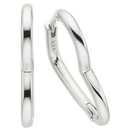 Paar Creolen "Schmuck Geschenk Ohrschmuck Ohrringe Herzform", silber (silberfarben), ANISTON JEWELRY & WATCHES, Ohrringe, Damen, Silber 925 (Sterlingsilber)