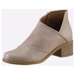 Stiefelette Heine, Damen, Gr. 36, grau (taupe), Glattleder, Leder, Rindsleder, Schuhe