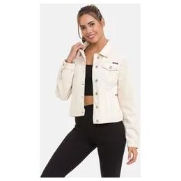 Cipo & Baxx Jeansjacke CIPO & BAXX "Jeansjacke", Damen, Gr. L, beige, 100% Baumwolle, unifarben, Casual, regular fit normal, Manschette, Jacken, Mit praktischen Brusttaschen, WJ212