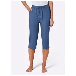 Jogginghose feel good, Damen, Gr. 44/46, Normalgrößen, blau (jeansblau), 95% Baumwolle, 5% Elasthan, unifarben, Hosen