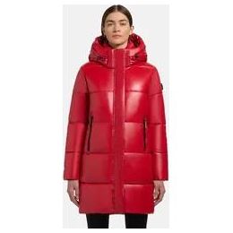 Steppmantel Khujo "Haya Shiny-YM", Damen, Gr. L (40), gelb (ocker), Obermaterial: 100% Polyester, Beschichtung: 100% Polyurethan, Futter: 100% Nylon, Wattierung: 100% Polyester, Basic, gerade ca. Mitte Oberschenkel, hoch geschlossener Ausschnitt, Ärmel ohne Ärmelschlitz Bündchen, Mäntel, Wasserdichter gesteppter Damen Winter Kurzmantel