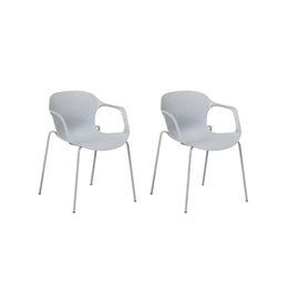 Beliani 2er-Set Esszimmerstuhl ELBERT in Grau | Gr.: onesize