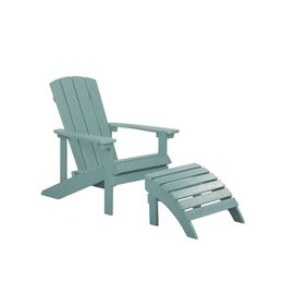 Beliani 2-tlg Gartenstuhl ADIRONDACK in Blau | Gr.: onesize