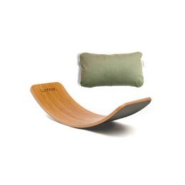 Wobbel Board Original-Set Bambus mausgrau + Kopfkissen olive - ab 2 Jahren | Gr.: onesize