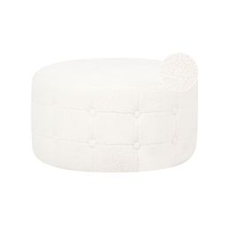 Beliani Pouf TAMPA in Wei&szlig; - (W) 55 x (H) 30 x (L) 55 cm | Gr.: onesize