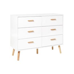 Beliani Kommode NEWARK in Weiß/Braun - (W) 100 x (H) 80 x (L) 39 cm | Gr.: onesize