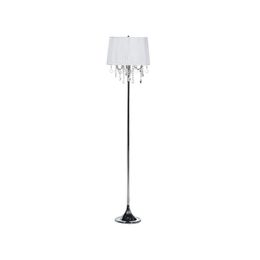 Beliani Stehleuchten EVANS in Silber/Weiß - (W) 40 x (H) 170 x (L) 40 cm | Gr.: onesize
