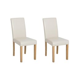 Beliani 2er-Set Esszimmerstuhl BROADWAY in Beige/Braun | Gr.: onesize