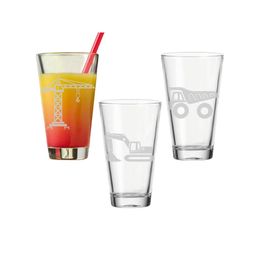 LUXENTU 3er Set Kinderbecher Baustellenfahrzeuge 300 ml in transparent | Gr.: onesize