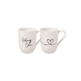 Villeroy & Boch Villeroy & Boch 2er Set Kaffeebecher Lieblingsoma Statement 280 ml in weiß | Gr.: onesize