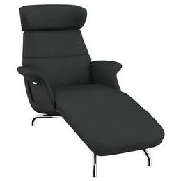 Loungesessel FLEXLUX "Clement Chaislongue, Relaxstuhl, Liegesessel", grau (dervit grau), B:81cm H:102cm T:152cm, 100% Polyester, Sessel, Rücken- & Kopfteilverstellung, Armlehne gepolstert geölt, Fuß Alu