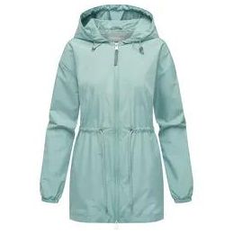 Outdoorjacke Ragwear "Monadissimo A YOUMODO", Damen, Gr. XS (34), blau (aquablau), Obermaterial: 100% Polyester. Innenfutter: 100% Polyester, Basic, gerade Po-bedeckend, hoch geschlossener Ausschnitt, &Auml;rmel ohne &Auml;rmelschlitz elastischer Bund mit innenliegendem Gummizug, Jacken Outdoorjacke, Wasserdichte &Uuml;bergangsjacke mit Kapuze