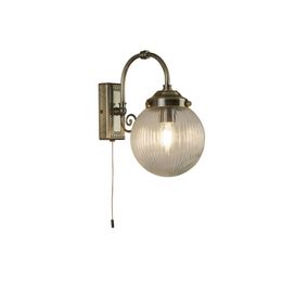 Licht-Erlebnisse Wandlampe (B)16 x (H)27 cm in Messing Antik Klar/Transparent | Gr.: onesize