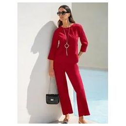 Schlupfbluse Heine, Damen, Gr. 40, rot, 100% Baumwolle, unifarben, Rundhals, Blusen