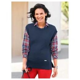 Pullunder Casual Looks "Pullunder", Damen, Gr. 40, blau (dunkelblau), 50% Baumwolle, 50% Polyacryl, unifarben, Pullover