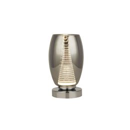 Licht-Erlebnisse Tischlampe EEK G (B)11.5 x (L)11.5 x (H)20.5 cm in Chrom Rauchgrau | Gr.: onesize