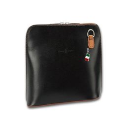 Leder Umhängetasche, Schultertasche Florence Tasche schwarz, braun ca. 17cm | Gr.: onesize