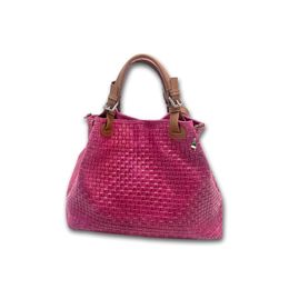 Leder Handtasche, Umhängetasche Florence Tasche pink, braun ca. 31cm | Gr.: onesize