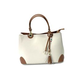 Leder Handtasche, Umhängetasche Florence Tasche beige, tan ca. 32cm | Gr.: onesize