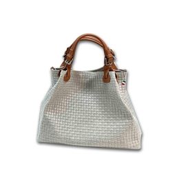 Leder Handtasche, Umhängetasche Florence Tasche grau, braun ca. 31cm | Gr.: onesize