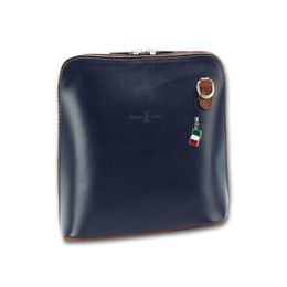 Leder Umhängetasche, Schultertasche Florence Tasche blau, braun ca. 17cm | Gr.: onesize