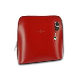 Leder Umhängetasche, Schultertasche Florence Tasche rot, schwarz ca. 17cm | Gr.: onesize