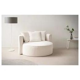 XXL-Sessel "Isalie, Lesesessel, Loveseat, inklusive Zierkissen", beige (creme), B:153cm H:98cm T:145cm, LeGer Home by Lena Gercke, Sessel, extra große Sitzfläche, optional mit Hocker, Cord, Samt, Bouclé, Topseller