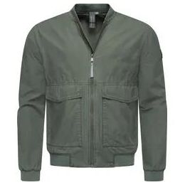 Bomberjacke Ragwear "Daq", Herren, Gr. S (48), grün, Obermaterial: 100% Baumwolle, Innenfutter: 100% Polyester, lässig geschnitten hüftbedeckend, Rundhals, Ärmel ohne Ärmelschlitz Rippbündchen, Jacken, lässige Herren Jacke kurz mit Rippstrickbündchen