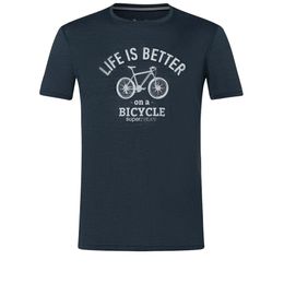 super.natural Merino T-Shirt M BETTER BIKE TEE in blau | Gr.: L