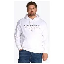 Tommy Hilfiger Big & Tall Kapuzensweatshirt "BT-HILFIGER CENTER STACK HOODY-B", Herren, Gr. 4XL, weiß, Sweatware, Obermaterial: 100% Baumwolle, TOMMY HILFIGER BIG & TALL, regular fit, Rippbündchen, Sweatshirts, Große Größen