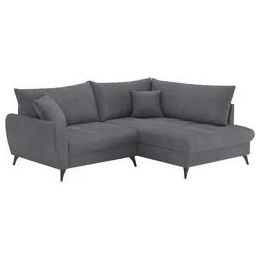 Ecksofa MR. COUCH "Blackburn II L-Form", grau (stripes 8629 stone), B:230cm H:71cm T:190cm, Stripes (92% Polyester / 8% Nylon), Sofas, Wahlweise mit Kaltschaumpolsterung bis 140 kg belastbar