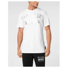 T-Shirt Plein Sport "T-Shirt Rundhalsausschnitt", Herren, Gr. XXL, silber (0170, weiß, silber), Obermaterial: 100% Baumwolle, Shirts