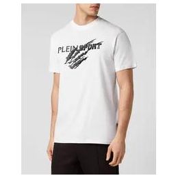 T-Shirt Plein Sport "Scratch", Herren, Gr. L, schwarz-weiß (0102, weiß, schwarz), Obermaterial: 100% Baumwolle, Shirts