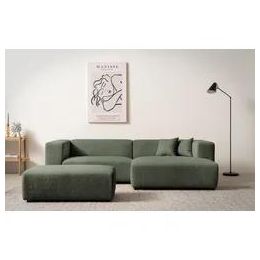 Polsterecke Andas "BAKELS, Ecksofa-Set mit Hocker, L-Form mit Schlaffunktion", grün, B:267cm H:66cm T:163cm, Sofas, Ecksofa-Set (incl. Hocker) im trendigen Megacord