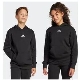 Kapuzensweatshirt Adidas SPORTSWEAR "J SL FL HD 225", Kinder, Gr. 176, schwarz-weiß (schwarz, weiß), Obermaterial: 71% Baumwolle, 29% Polyester, normal, Rundhals, Sweatshirts