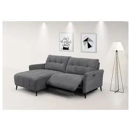 Ecksofa Inosign "DENIO 3-Sitzer, L-Form (Breite 209cm), elektr. Relaxfunktion, USB-A/C", grau (anthrazit), B:209cm H:89cm T:91cm, Webstoff 100% Polyester, Sofas, Liegefunktion durch Recliner, Federkernpolsterung