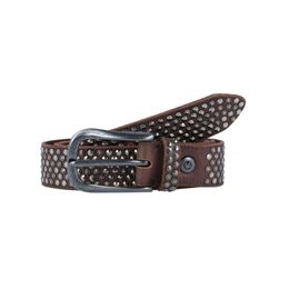 b.belt Nieteng&uuml;rtel Leder in chocolate brown | Gr.: 90 cm