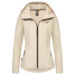 Kapuzensweatjacke Ragwear "Lyshka", Damen, Gr. XXL(44), beige (ecru), Sweatware, Material: 95% Polyester, 5% Elasthan, figurumspielend hüftbedeckend, hoch geschlossener Ausschnitt, Ärmel ohne Ärmelschlitz normaler Saum, Sweatjacken, Sportliche weiche und elastische Kapuzenjacke