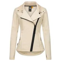 Sweatjacke Ragwear "Saskie", Damen, Gr. M (38), beige (ecru), 95% Polyester, 5% Elasthan, figurumspielend hüftlang, hoch geschlossener Ausschnitt, eng normaler Saum mit Daumenlöchern, Sweatjacken, Modische Damen Kapuzenjacke mit kuschlig weichem Innenfutter