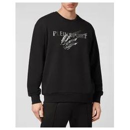 Sweatshirt Plein Sport "Scratch", Herren, Gr. XXL, 0270, schwarz, silber, Obermaterial: 88% Baumwolle, 12% Polyester, Sweatshirts