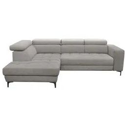 Ecksofa Alina "Valea", grau (kiesel tta 9), B:274cm H:102cm T:207cm, Struktur TTA (100% Polyester), Sofas, mit Rückenlehnenverstellung, wahlweise mit ausziehbarer Liegefläche