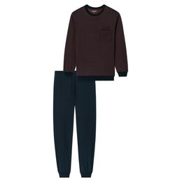 Schiesser Pyjama Comfort Essentials in rotbraun | Gr.: 56