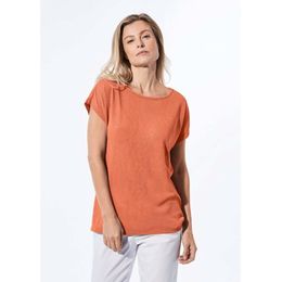 GOLDNER Kurzgr&ouml;&szlig;e: Shirt in Leinenoptik in mandarine | Gr.: 22