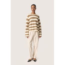 Soaked in Luxury Strickpullover SLLidya Lockere Passform in Elm & White Stripe | Gr.: L
