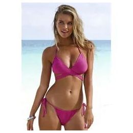 Triangel-Bikini-Top Lascana "Glitter", Damen, Gr. 38, Cup A/B, pink, Obermaterial: 79% Polyamid, 11% Elasthan, 10% metallisierte Fasern. Futter: 90% Polyester, 10% Elasthan, Glitzerfäden, Bikini-Oberteile, mit tollem Glitzereffekt