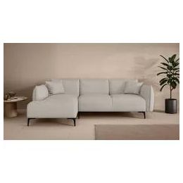 Ecksofa "Adelita mit Ottomane links oder rechts bestellbar, B/H/T 270/97/168", grau (hellgrau), B:269cm H:97cm T:168cm, 100% Polyester, LeGer Home by Lena Gercke, Sofas, L-Form mit Wellenunterfederung, enthält 2 Zierkissen